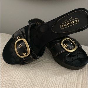 Coach Shoes | Red Leather Heel Sandals | Poshmark